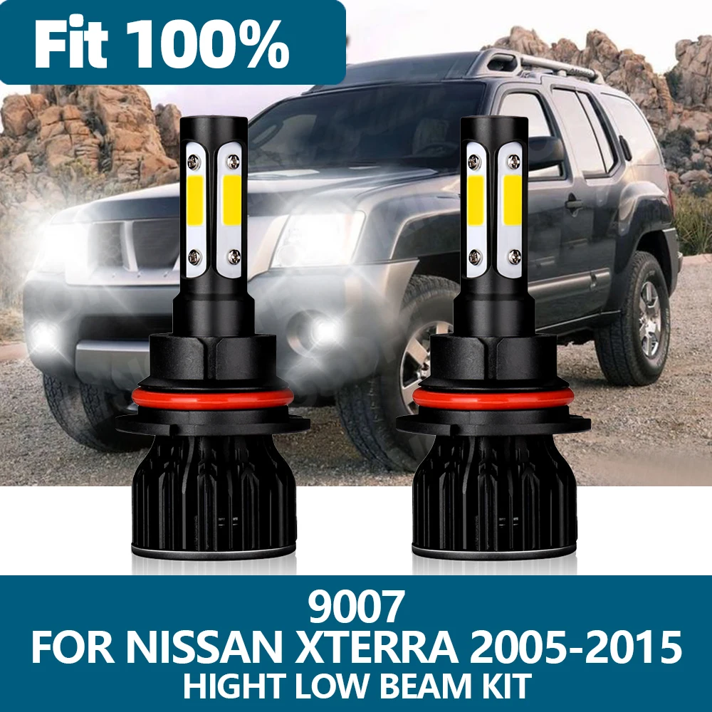 2Pcs-LED-Headlight-9007-6000K-High-Low-Beam-Bulbs-Kit-For-Nissan-Xterra ...