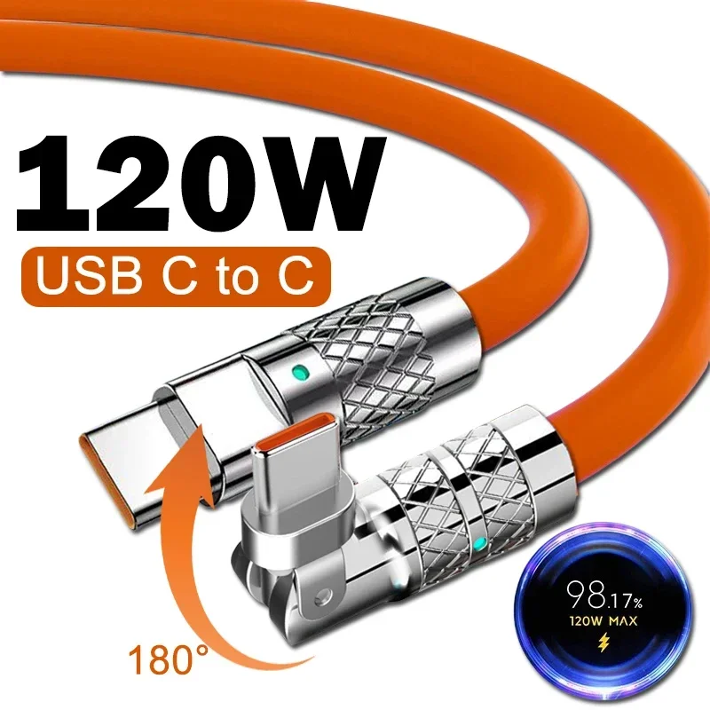180-Rotatable-120w-Super-Fast-Charging-Cable-Liquid-Silicone-Mobile ...