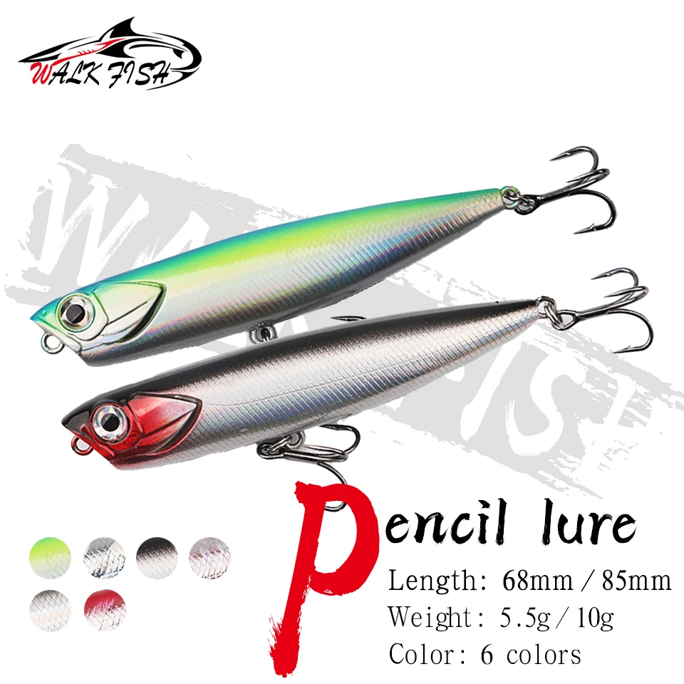 WALK-FISH-1PCS-New-Topwater-Pencil-Lure-5-5g-10g-Floating-Hart-Bait ...