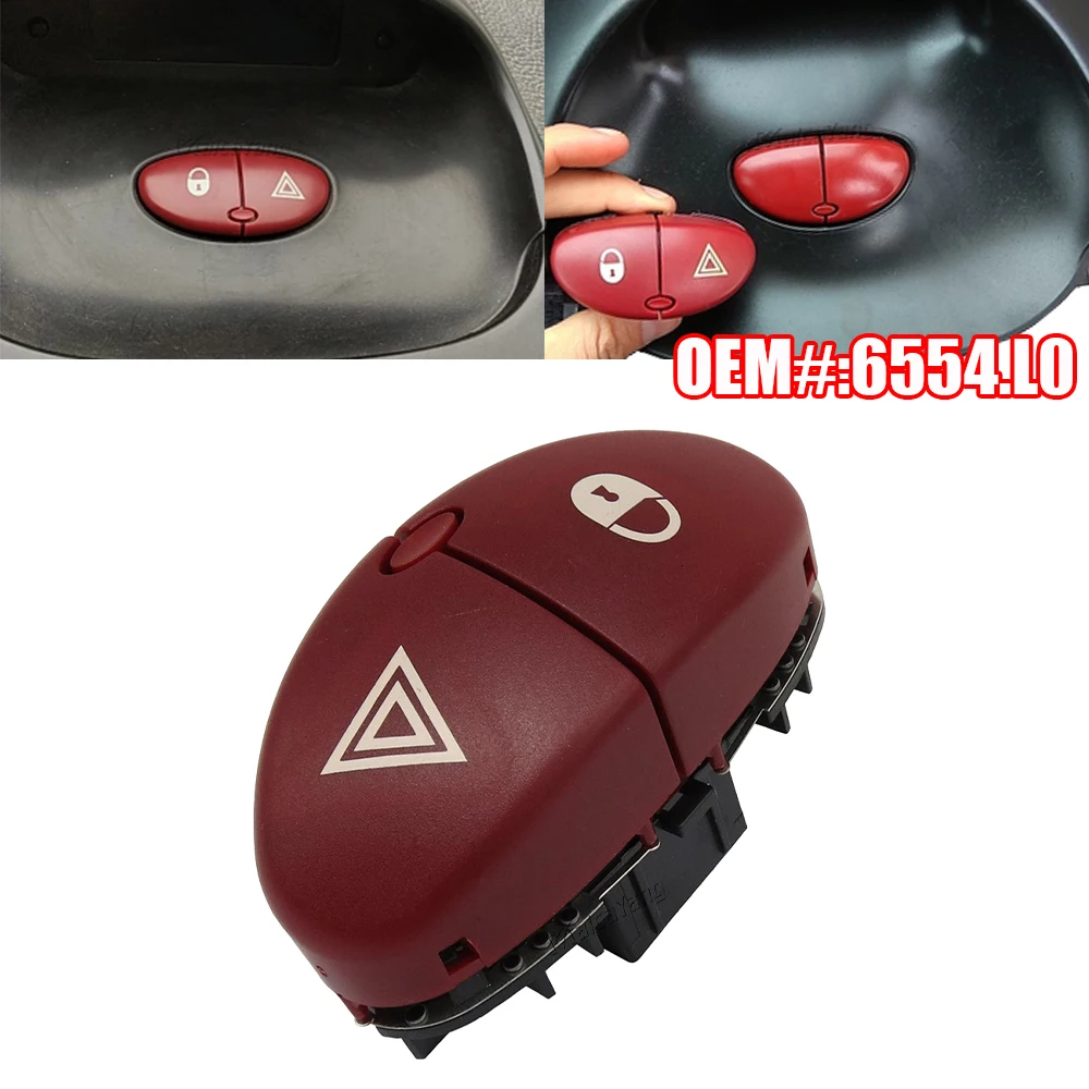Hazard Warning Flasher Switch Dangerous Light Switch Button For Peugeot ...