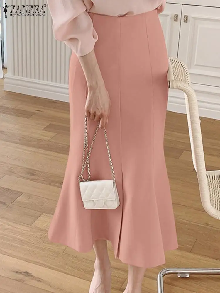 ZANZEA-Vintage-Party-Split-Hem-Skirts-Summer-Elegant-Fishtail-Skirt ...