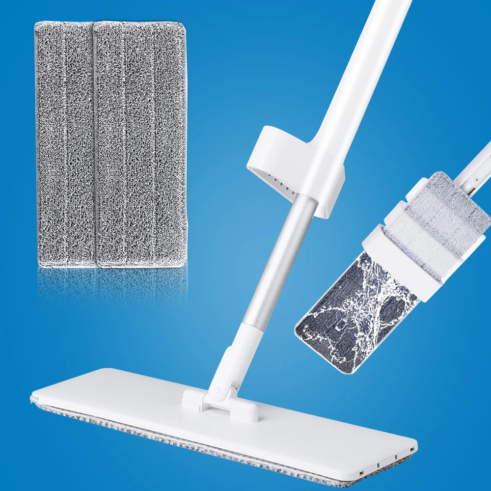 Easy Self Wringing Mop Lazy Flip Flat Mop 360 Spin Wet Dry Mopping with ...