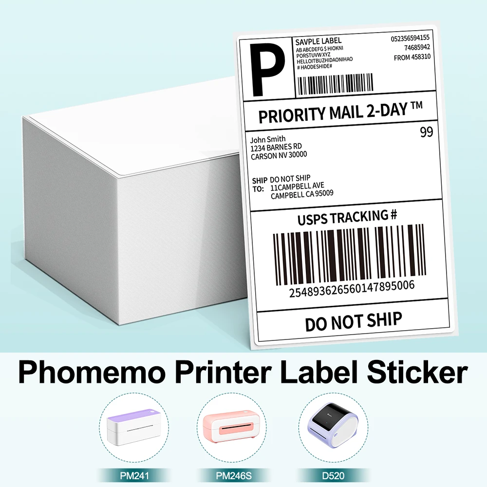 Phomemo-Fanfold-4-X-6-Direct-Thermal-Labels-White-Perforated-Shipping ...