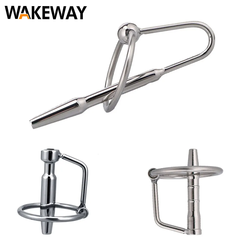 WAKEWAY Stainless Steel Urethral Sound Congestion Urethra Stimulation Dilator Penis Penis Ring ...