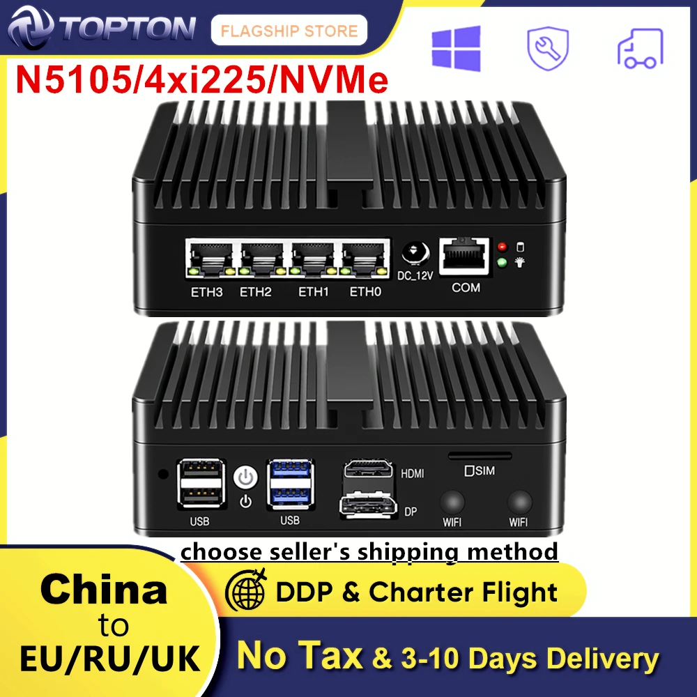 Pfsense Firewall N5105 Router 4x Intel I225-v B3 2.5g Lan 2xddr4 Nvme ...