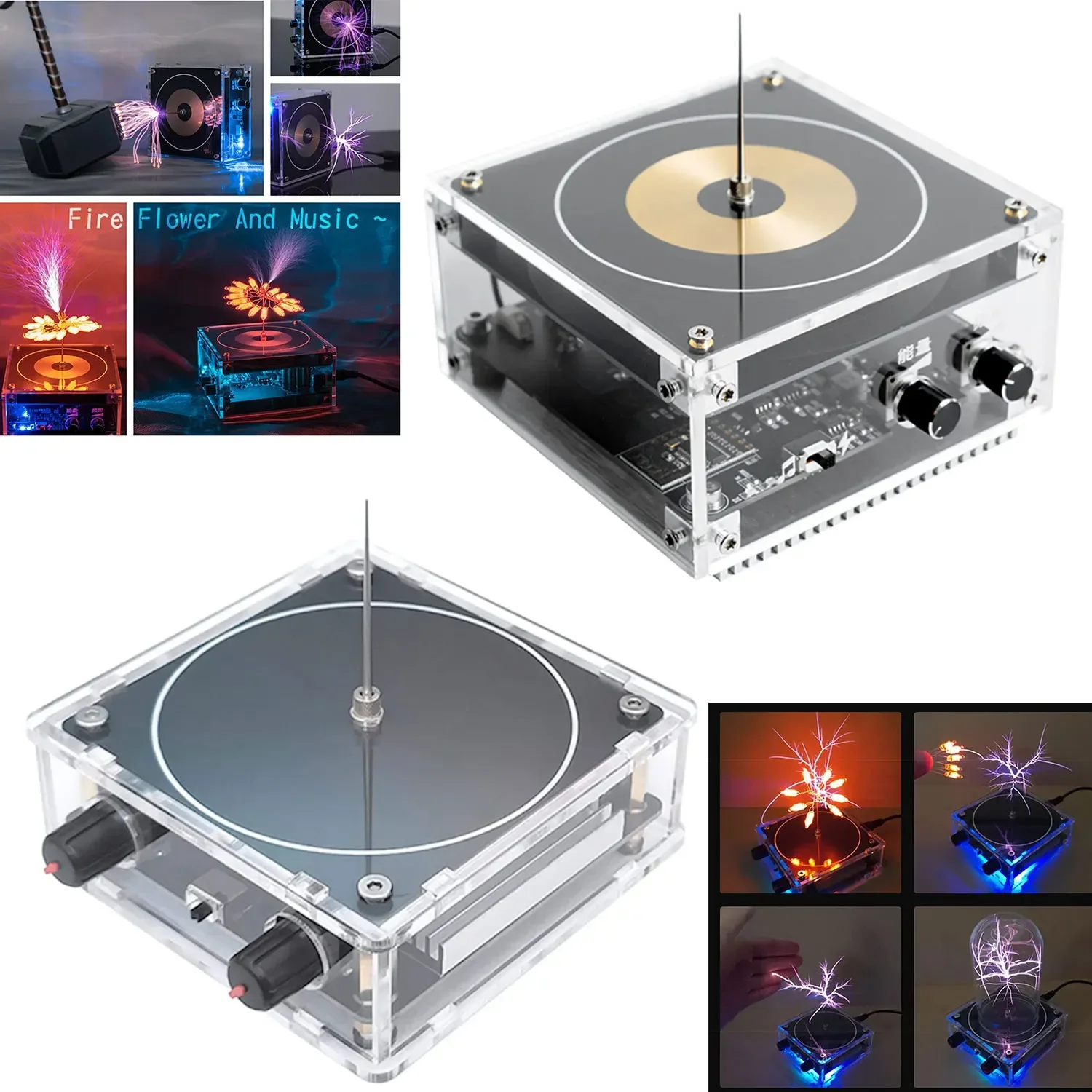 Bluetooth-compatible-Music-Tesla-Coil-AC110-240V-120W-Palm-Tesla-Coil ...