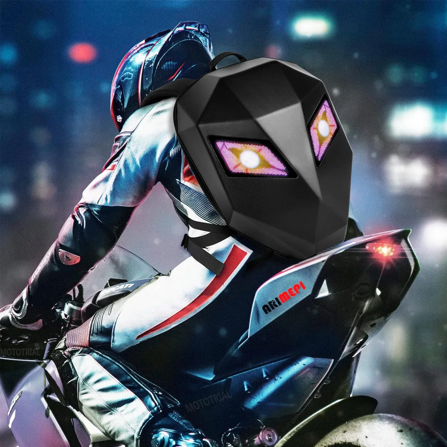 LOY-LED-Knight-Cycling-Backpack-with-Eye-Motorcycle-Helmet-Bluetooth ...