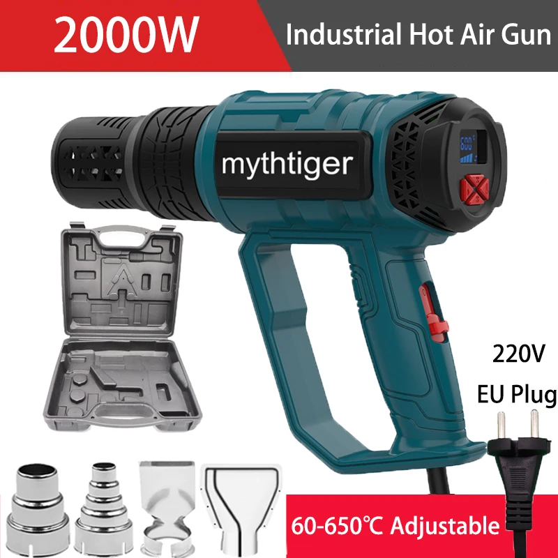 Industrial Hair dryer Heat Gun Variable Temperature Hot Air Gun with ...