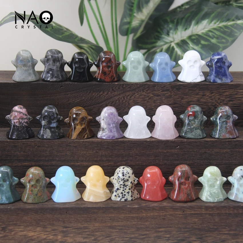 1-3-Ghost-Statue-Healing-Crystal-Rose-Quartz-Carved-Mini-Figurine-Home ...