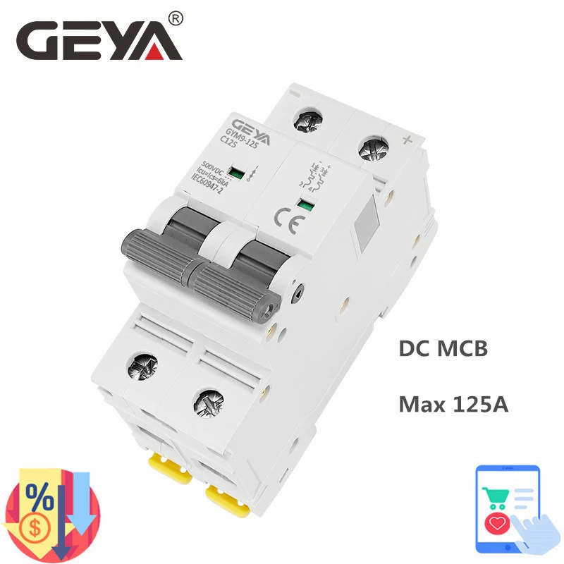 Circuit Breaker | Geya Dc Mcb | Dc Breakers - Dc Mcb 80a 100a 125a 6ka 2p 500vdc Mini - Aliexpress