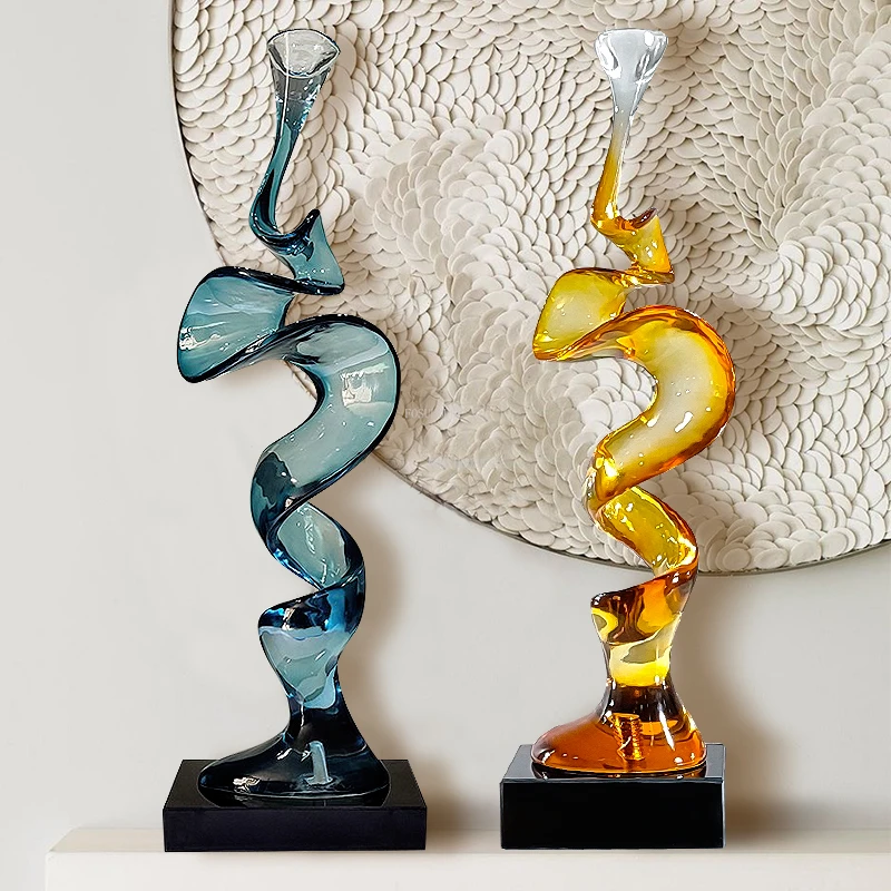 Modern Transparent Resin Sculptures Creative Home Decor Living Room ...
