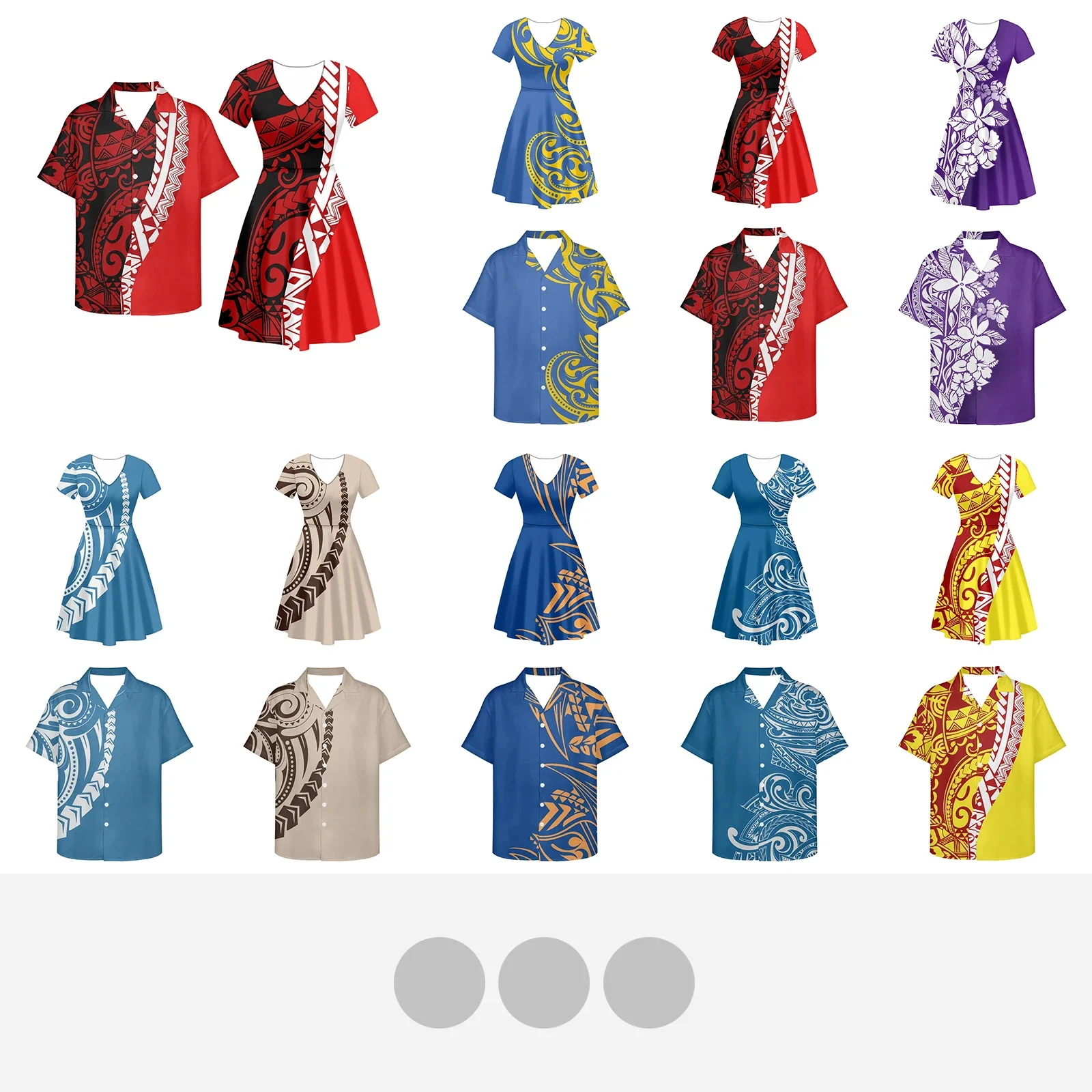 Polynesian-Tonga-Tribal-Tongan-Totem-Tattoo-Red-Prints-Women-Couple ...