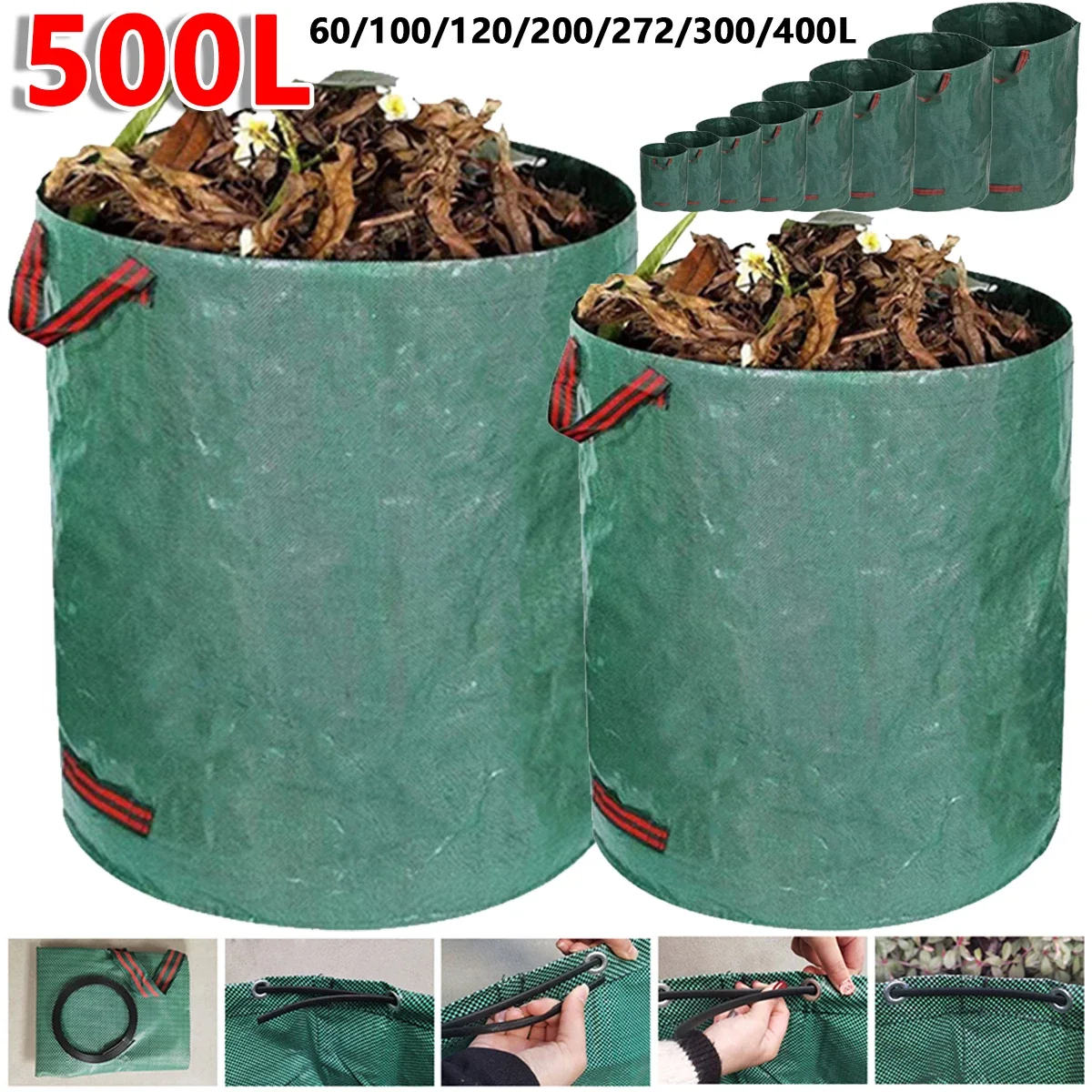Garden Waste Bag Large Capacity Garden Bag Reusable Waterproof Leaf ...
