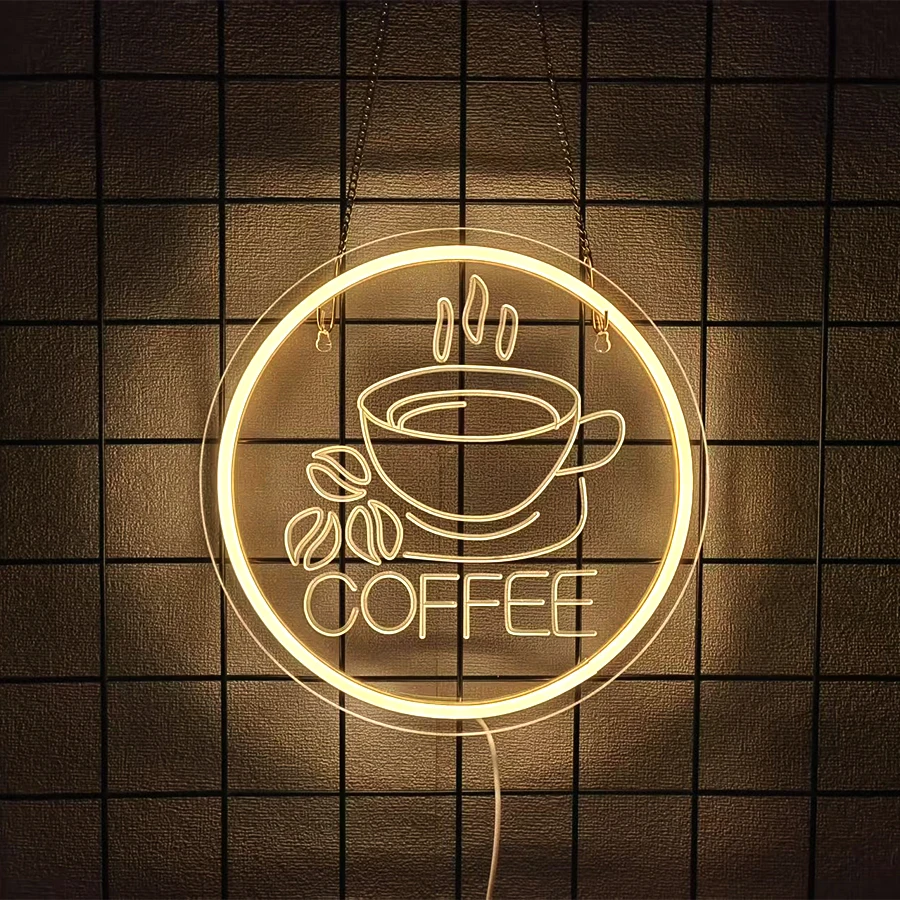 Coffee Neon Sign For Wall Decor,Led Neon Light For Cafe, Bar, Home ...