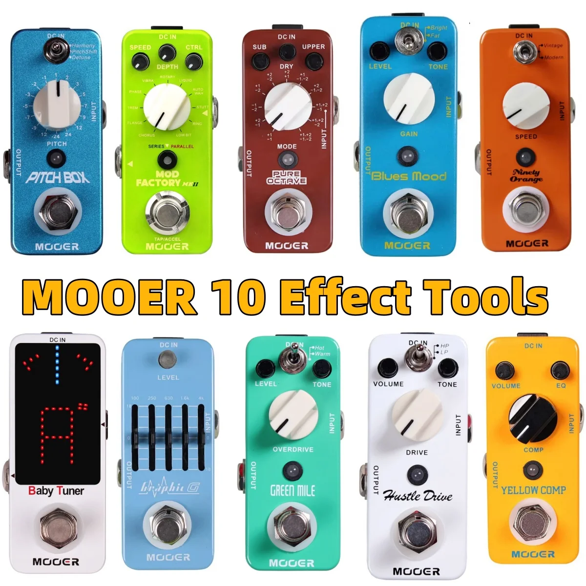 MOOER-Electric-Guitar-Effects-Pedal-MTU1-MEQ1-MOD1-MPH1-MPS1-MCS2-MOC1 ...