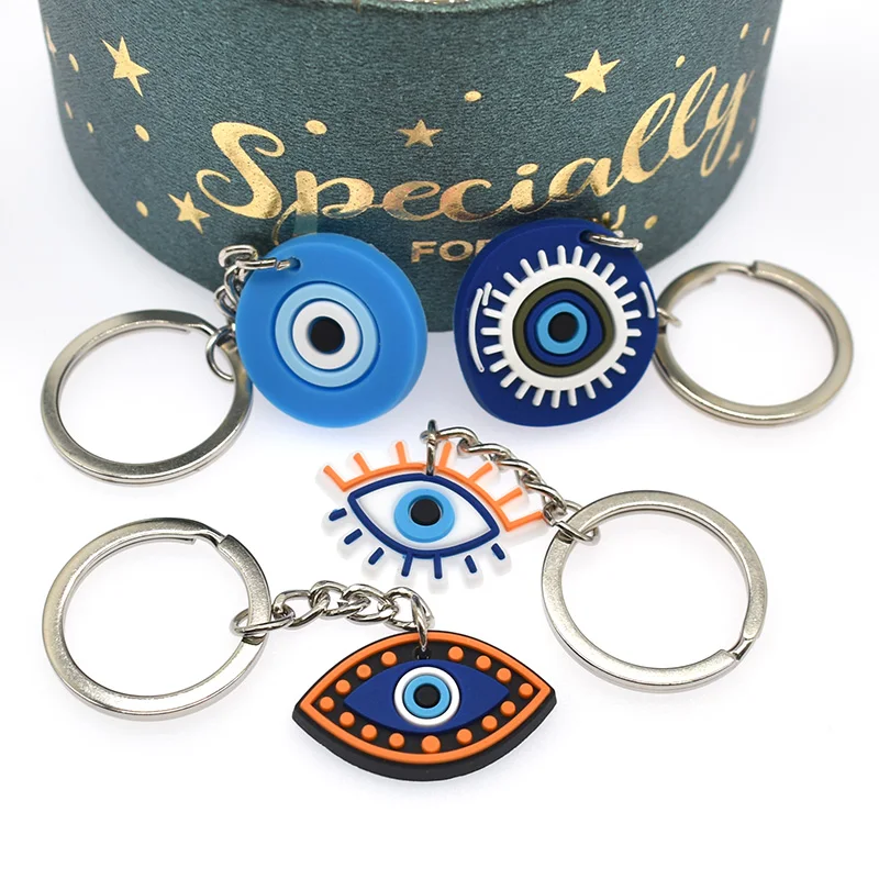 1 PCS Turkish Glass Blue Eye Keychain Key Ring For Men Women Gift ...