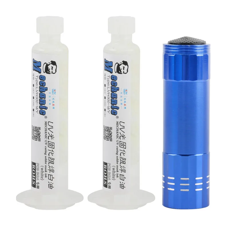 2pcs/lot 10CC UV Light curing Solder Mask White Oil Welding Paste for ...