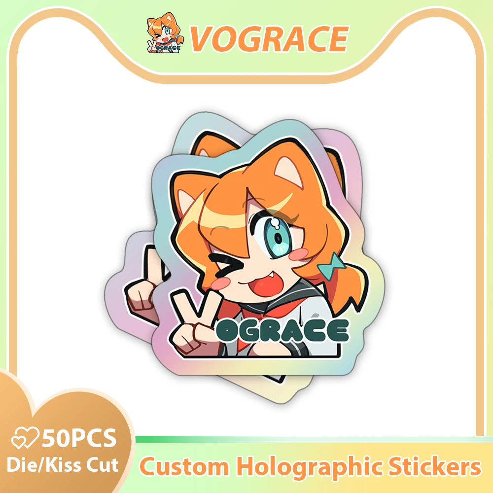 Vograce-Custom-Holographic-Stickers-Vinyl-With-Logo-Name-Label ...