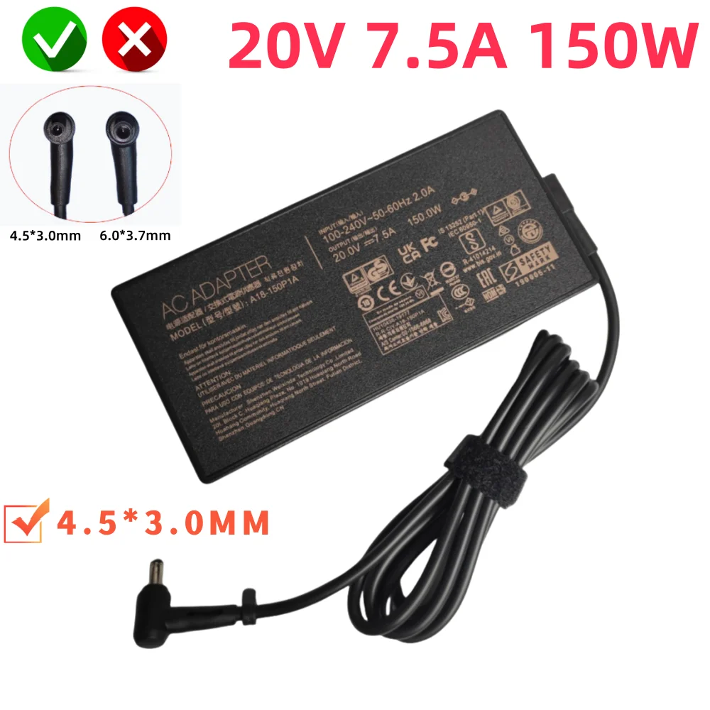 20V-7-5A-150W-4-5x3-0mm-Small-Mouth-Needle-Tip-Laptop-Charger-Adapter ...