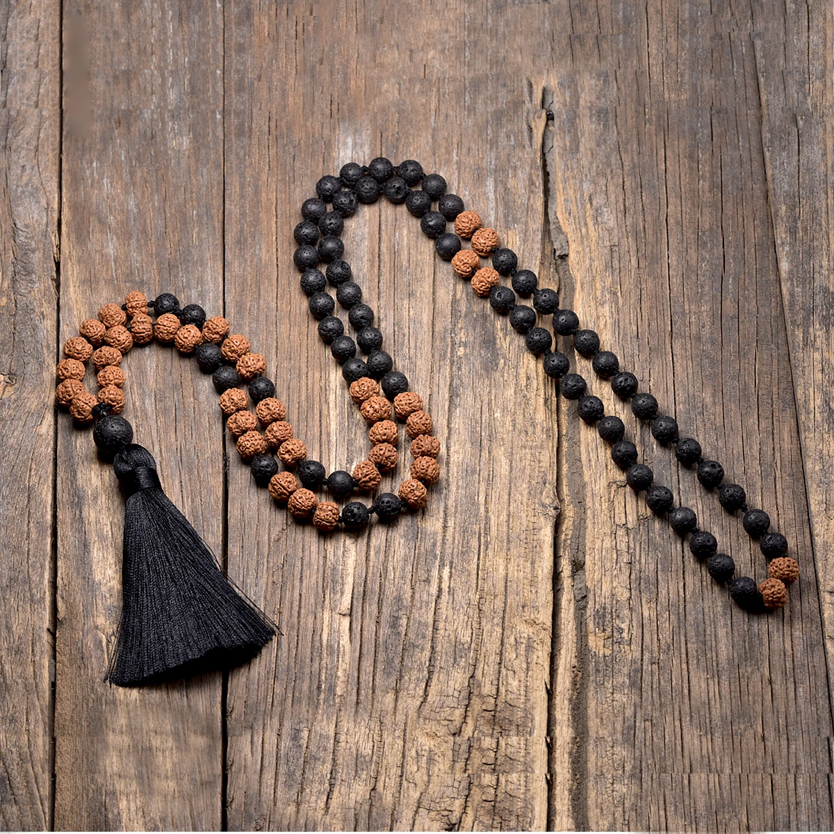 Natural-Authentic-Rudraksha-Mala-108-Beaded-Knotted-Japamala-Necklace ...
