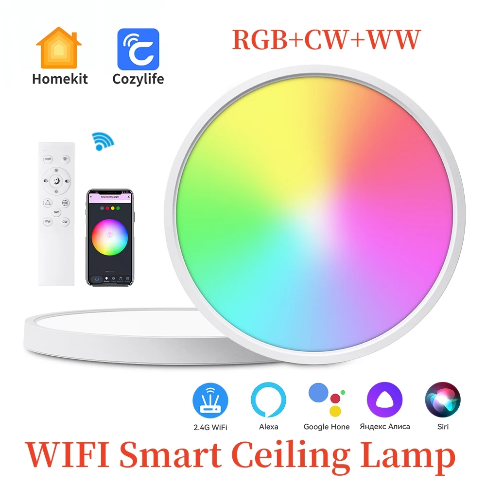 Homekit-RGB-LED-Ceiling-Lamp-Smart-Home-WiFi-Ceiling-Light-Dimmable ...