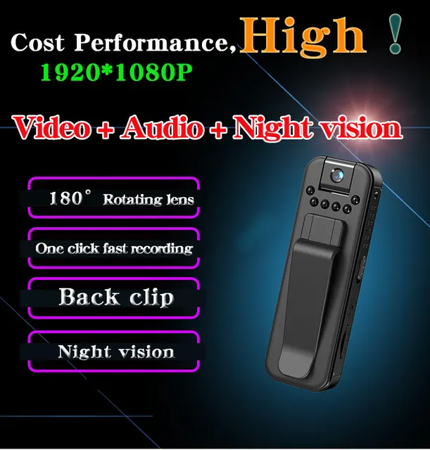 Body Camera With Audio Mini Police Body Camera - 1080P HD, 20-Hour ...