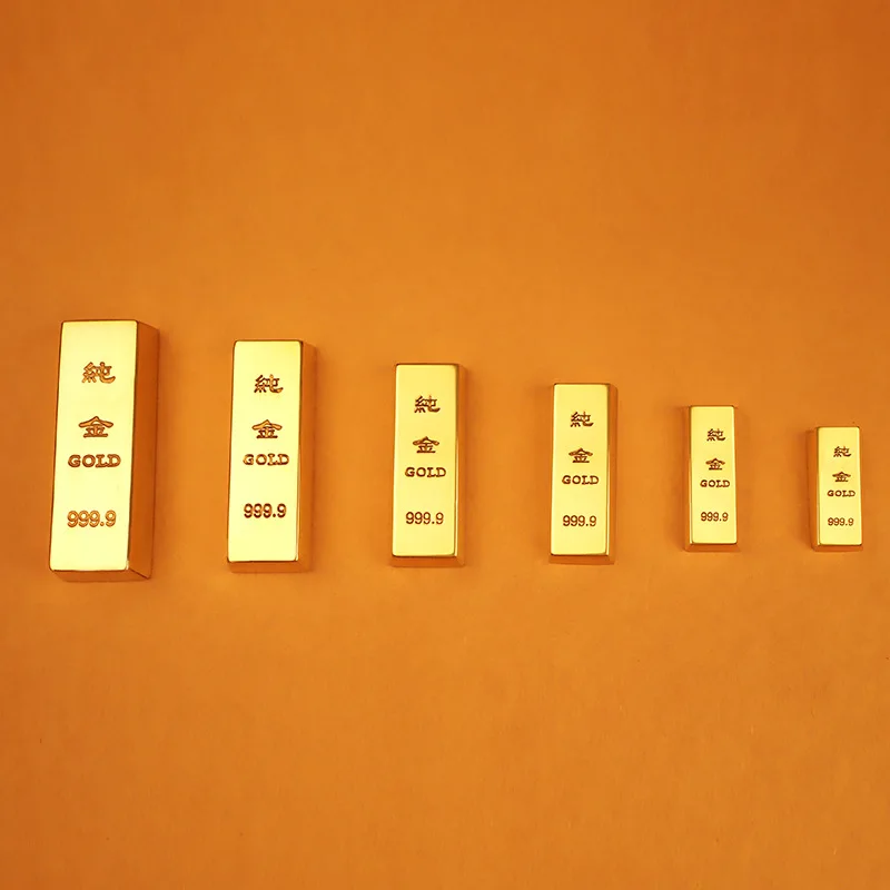 Pure Copper Imitation Gold Bar Fake Gold Bar Ingot Brass Solid Props ...