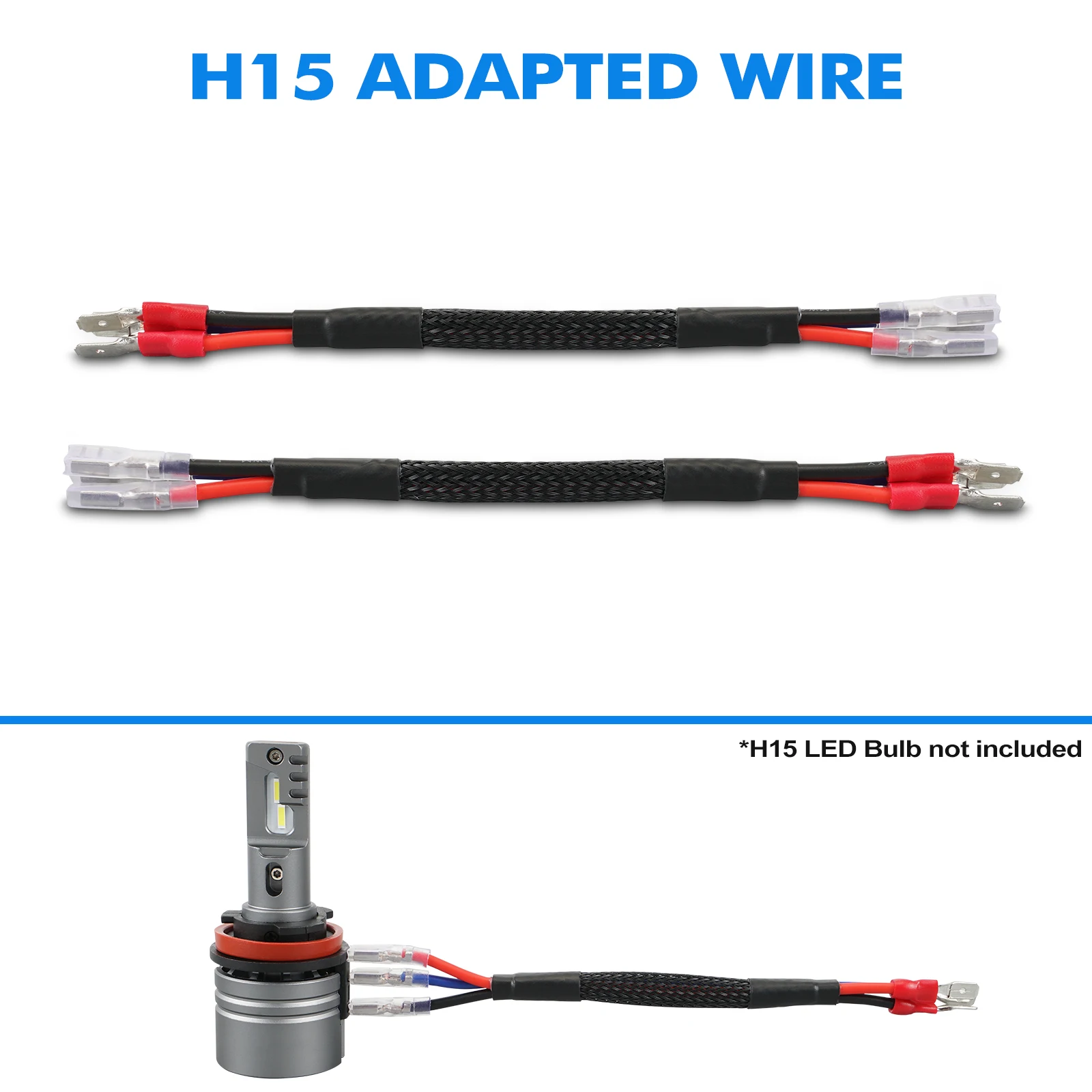 2pcs-H15-LED-Extension-Cable-Wiring-Harness-H15-LED-Headlight-Conversion-Wire-Connector-H15-LED ...