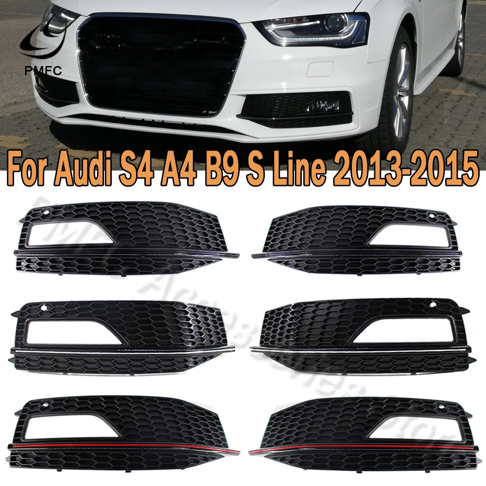 PMFC-Front-Bumper-Grill-Grille-Grid-Fog-Lamp-Light-Lower-For-Audi-S4-A4 ...