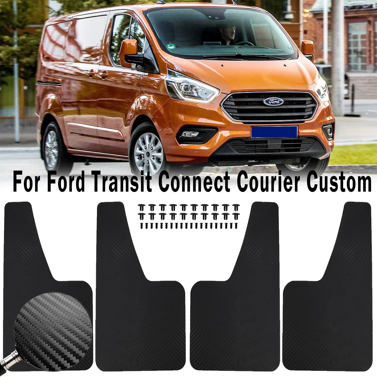 Carbon-Fiber-Mud-Flaps-Splash-Guards-For-Ford-Transit-Connect-Custom ...