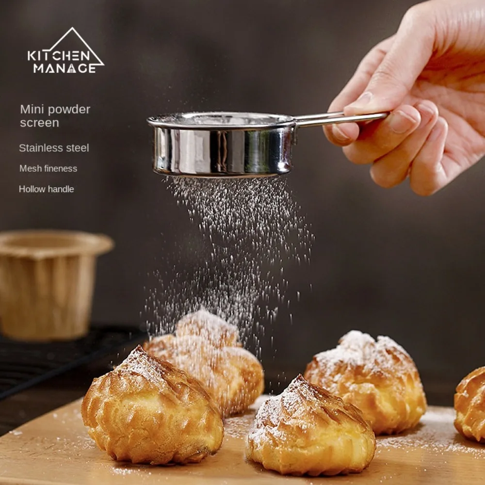 Stainless Steel Flour Strainer with Handle Diameter 2.5 Inch Flour ...
