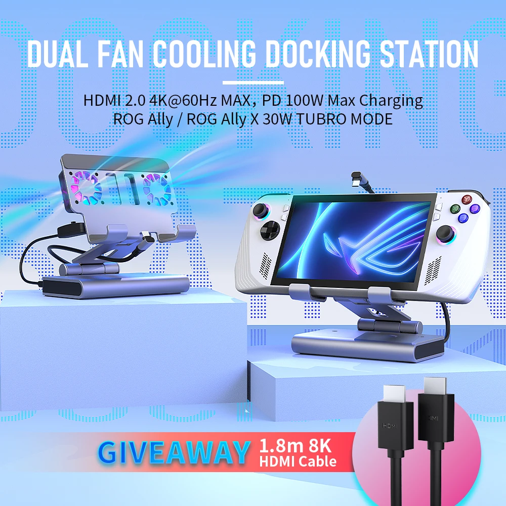 Docking-Station-for-ROG-Ally-X-Steam-Deck-OLED-Legion-Go-Dual-Cooling ...