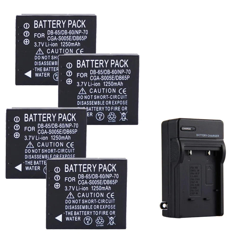3.7V 1250mAH Suitable for Panasonic NP-70 D-LI106 DB-60 DB-65 DMW-BCC12 ...