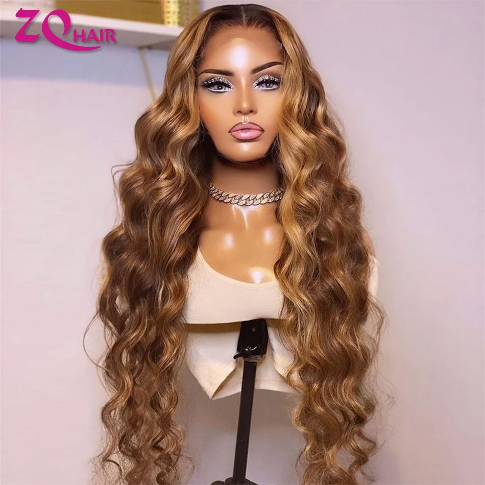 Highlight Wig Human Hair Body Wave 13x6 HD Lace Front Wigs 180% Glueless Ombre Blonde 13x4 360 ...