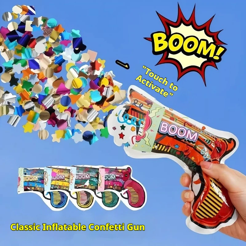 10pcs Festival Creative Automatic Inflatable Flower Gun Birthday ...