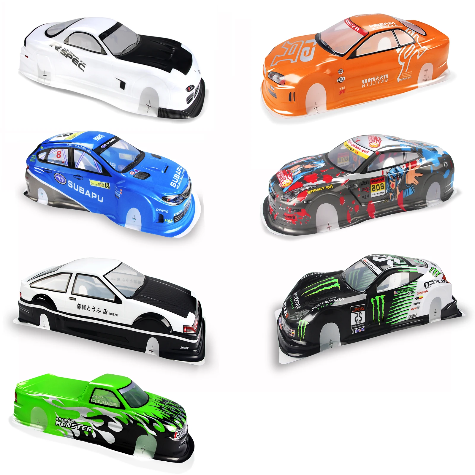 Various-Types-Fashionable-of-1-10-PVC-RC-Car-Shell-Road-Float-GTR-Body ...