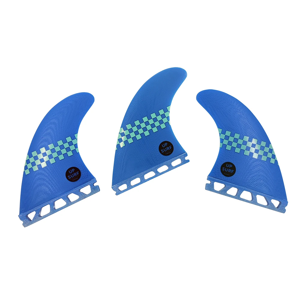 UPSURF-FUTURE-Blue-Plaid-Pattern-Surfboard-Fins-G5-Size-Quilhas ...