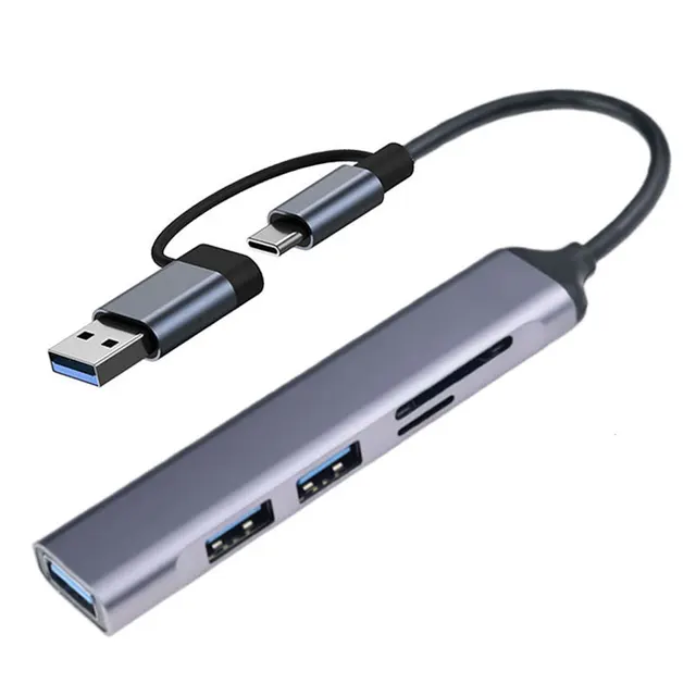 Concentrador de red USB tipo C, HUB USB 3,0, USB 2,0, TF/SD, 5 puertos ...