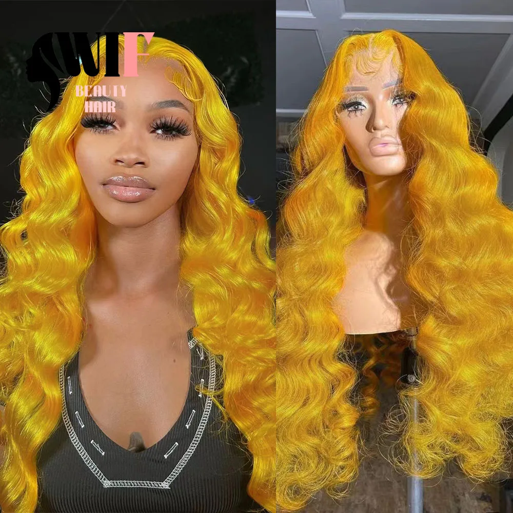 WIF-Yellow-Wig-Hair-Long-Wave-Lace-Wig-Fashion-Yellow-Heat-Resistant ...