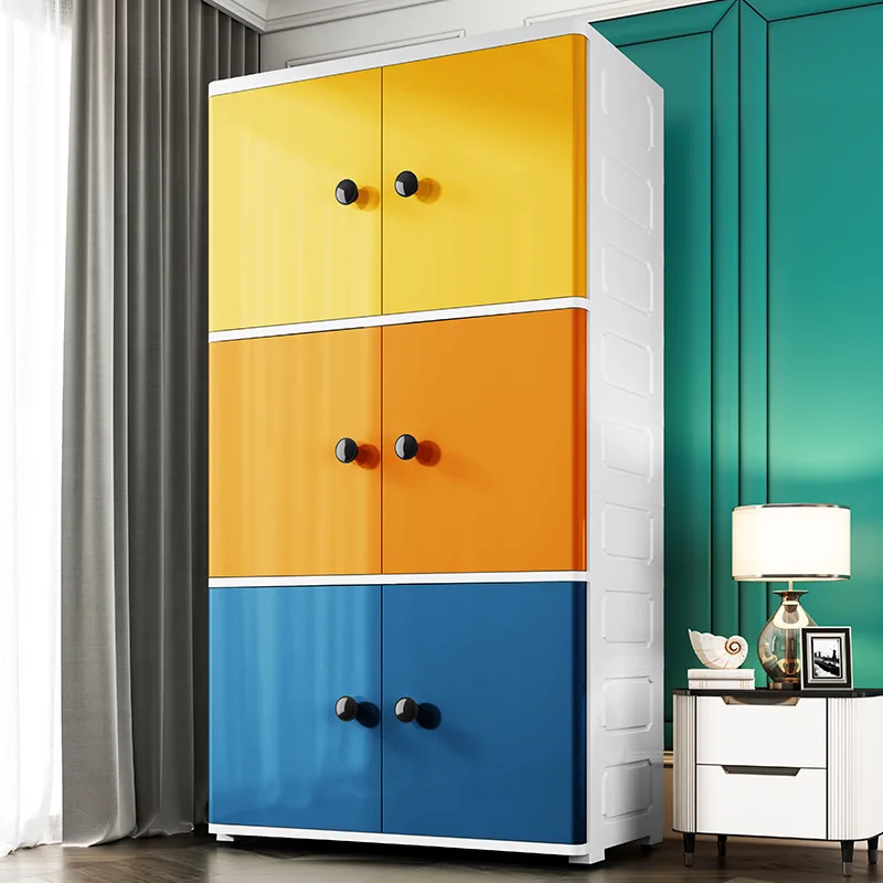 Assembly-simple-Children-s-wardrobe-plastic-storage-cabinet-child ...