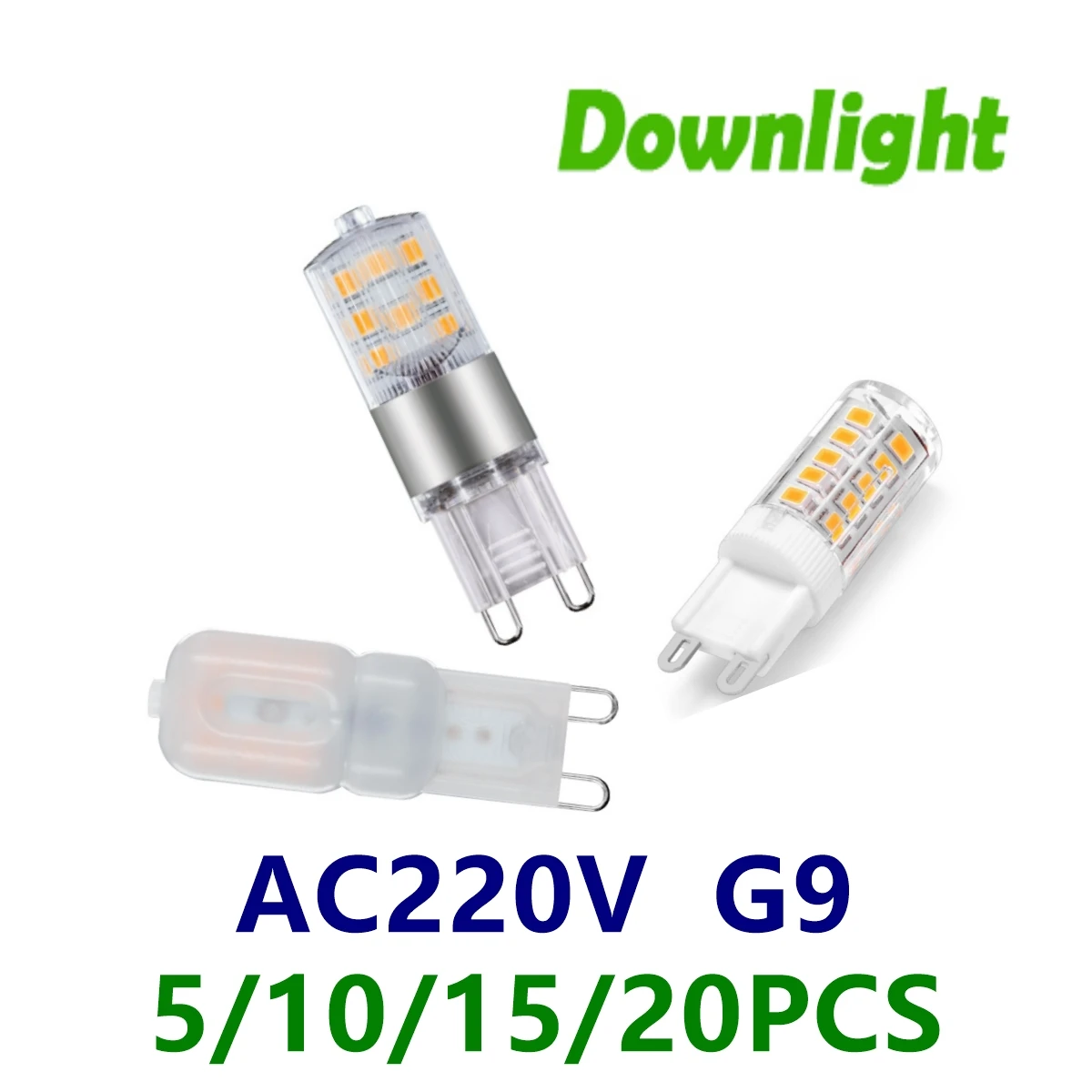 5-20pcs LED Mini G9 Corn Light AC220V 3W super bright non-strobe warm white light can replace ...