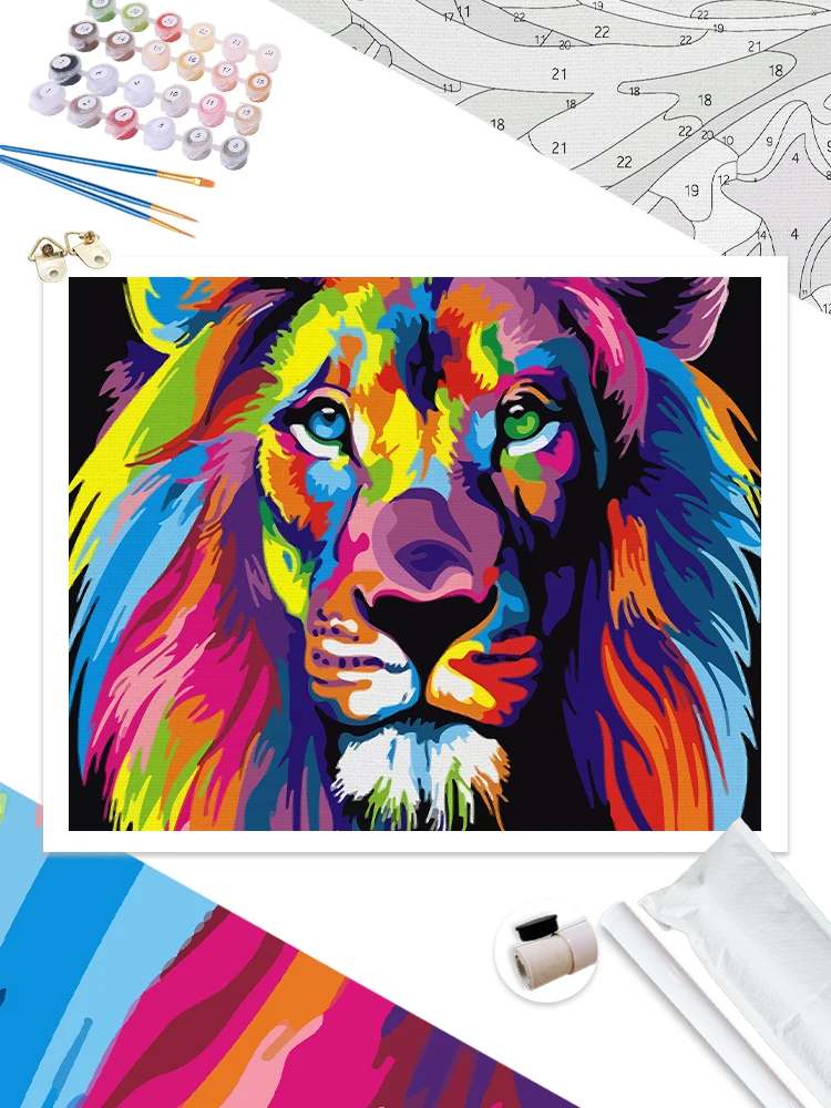 Colorful Lion Painting