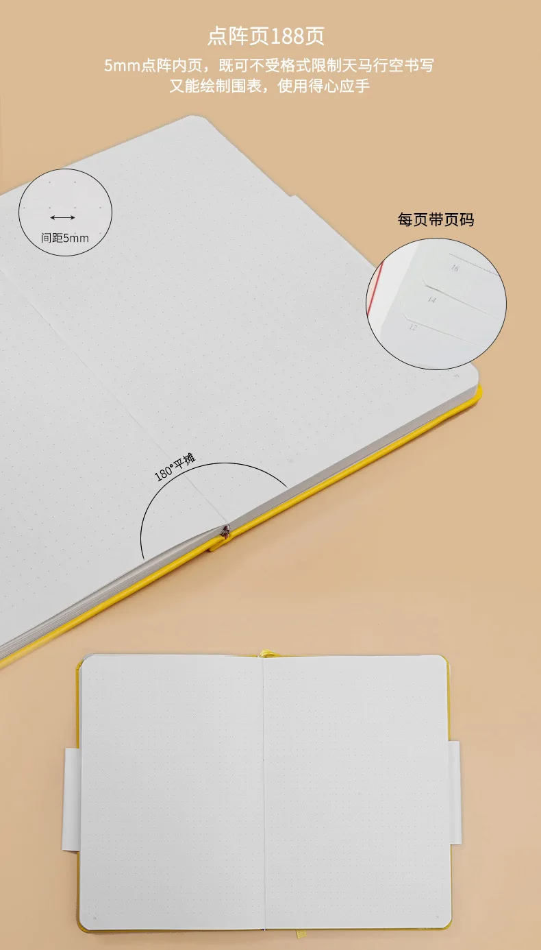 CAHIER,Light green-Blank--Carnet de notes à puces A5, classique, papier ...