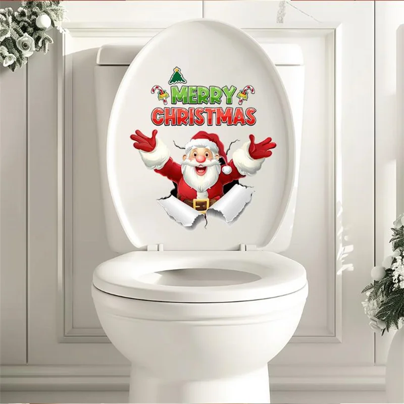 1PCS-Removable-Christmas-English-slogan-Santa-Claus-Toilet-Decoration ...