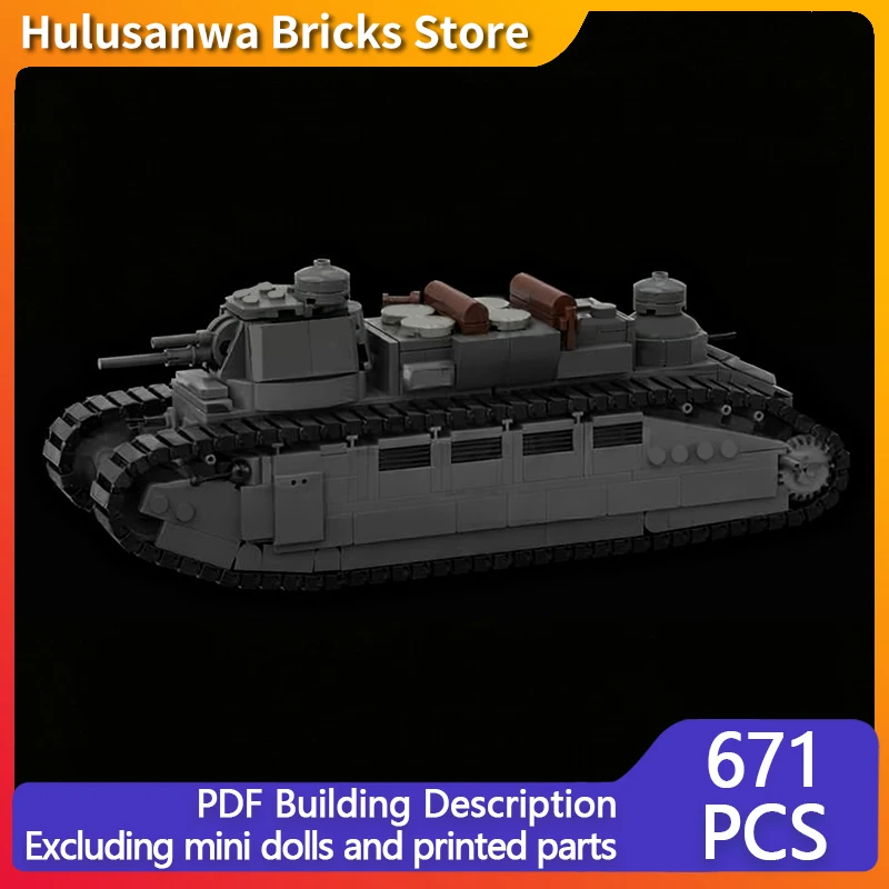 FCM 2C WW1 Military Tanks Model MOC Building Bricks War Equipment ...