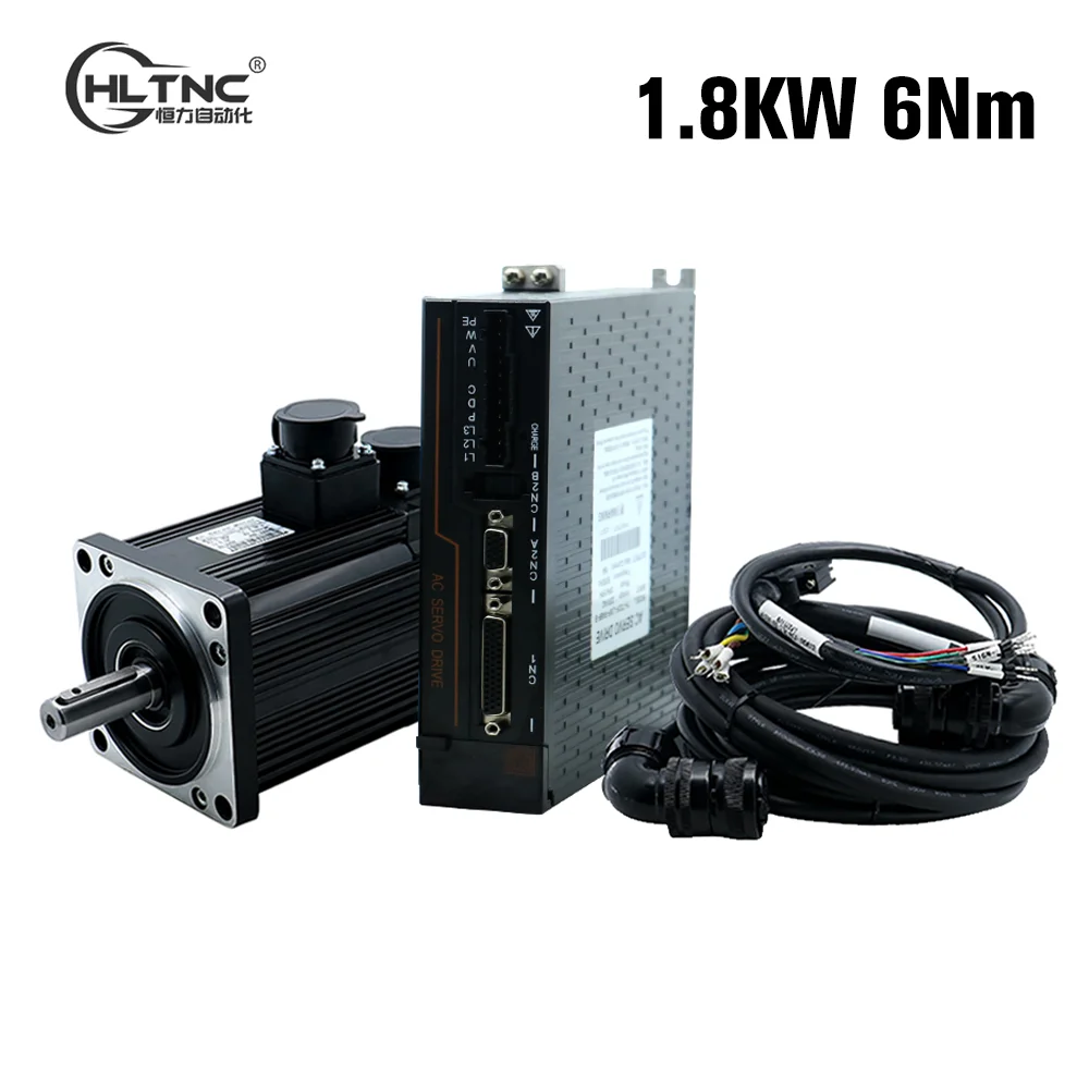 HLTNC-1-8KW-220V-AC-3000Rpm-6Nm-Nema42-Servo-Motor-Kit-110ST-M06030 ...