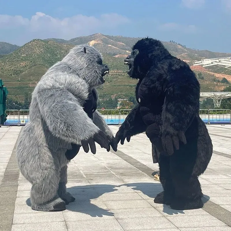 Real Life Inflatable Gorilla Costume Full Mascot Suit Giant Adult Fur ...