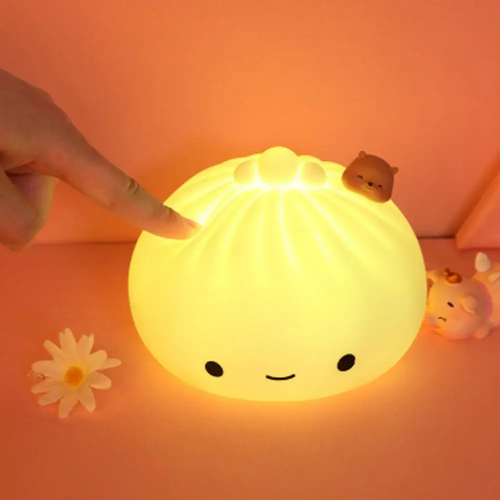 Cute-Cartoon-Dumpling-Night-Light-Pressure-Relieve-Flexible-Soft-Touch ...