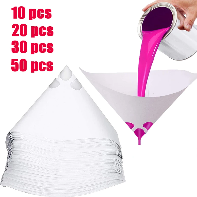 50Pcs Paint Filter Paper Disposable Purifying Straining Cup 100 Mesh ...