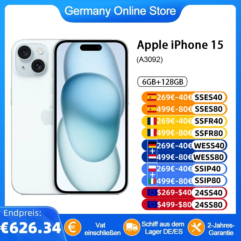 Apple-iPhone-original-15-A3092-Chip-Bionic-A16-6GB-RAM-128GB-ROM-ecr ...